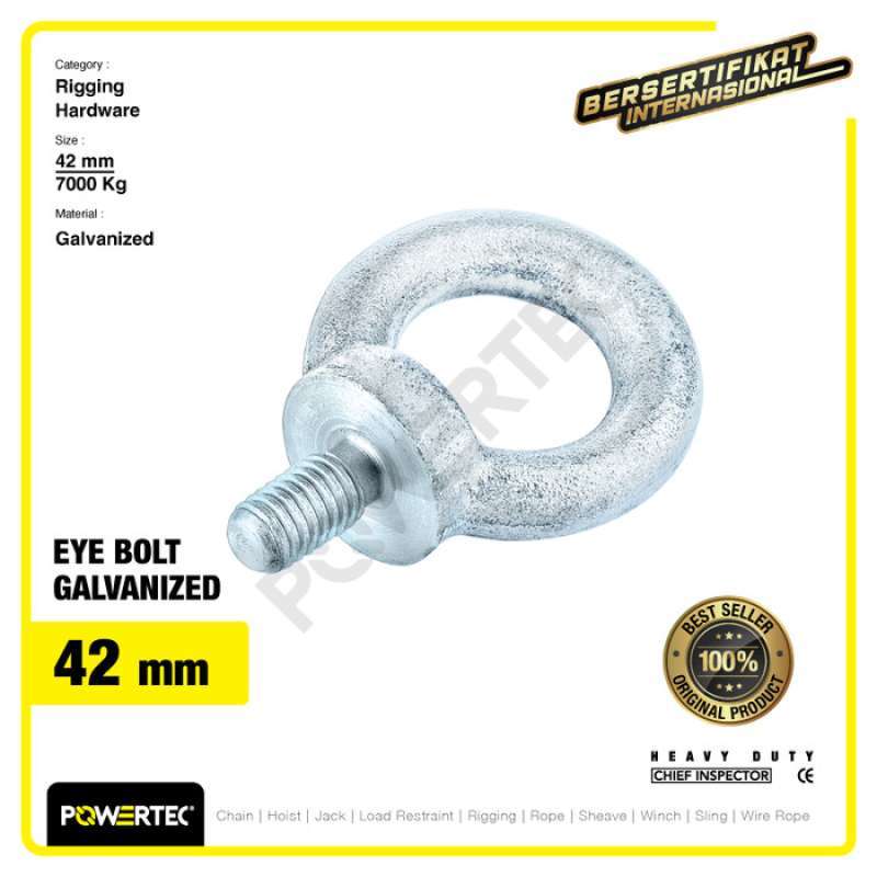 Jual Eye Bolt / Mata Baut Galvanized M42 Powertec Di Seller Berkah ...
