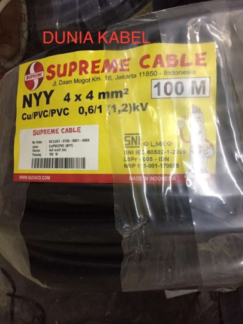 Promo Kabel NYY 4x4 4X4 4 x 4 Kawat Hitam @50 meter Diskon 23% di Seller Kamijaya Store - Duren ...