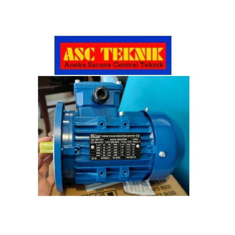 Promo BONZER Dinamo Motor 4P 1HP 0.75KW 380V FLANGE B5 3Phase Diskon 23 ...