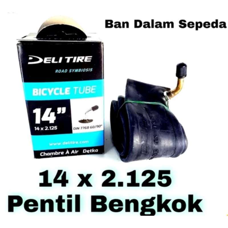Jual Ban Dalam Sepeda Listrik Pentil Bengkok Deli Tire Size Ukuran 14 X 2.125 Tube Selis 14 Inch ...