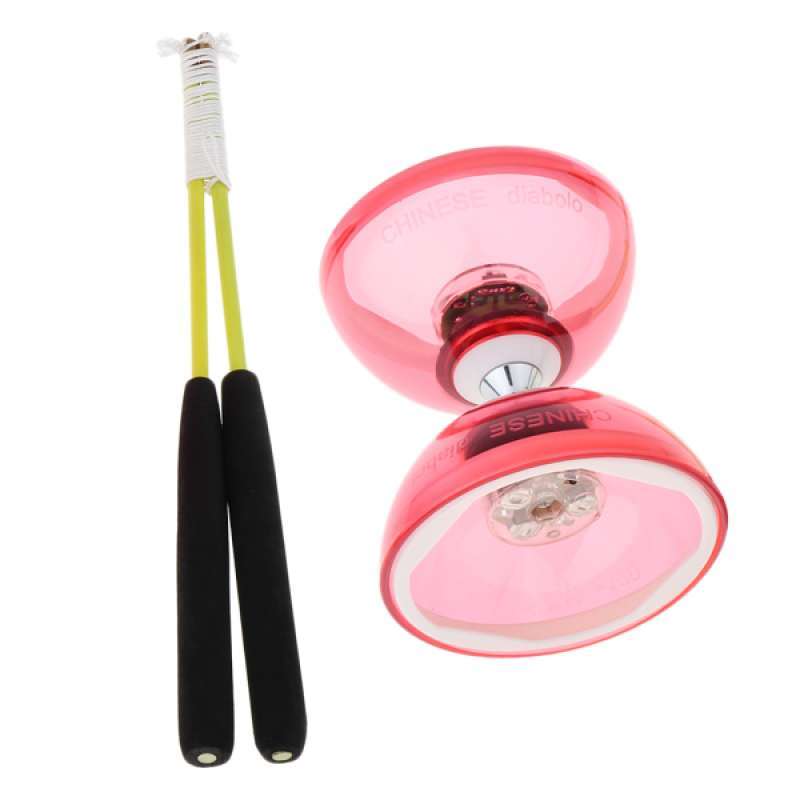 Promo 12cm Light-emitting Triple Bearing Diabolo Kids Diabolo Toy with ...