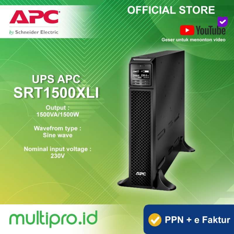 Jual UPS APC SRT1500XLI SMART UPS ONLINE 1500VA 1500WATT LCD SINEWAVE di Seller MULTIPRO.ID ...