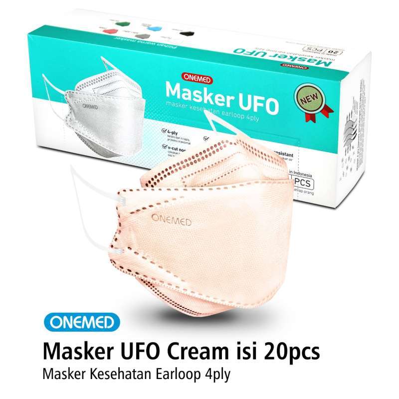 Jual Masker Karet Ufo Cream 3d Onemed 4ply Box Isi 20pcs Di Seller ...