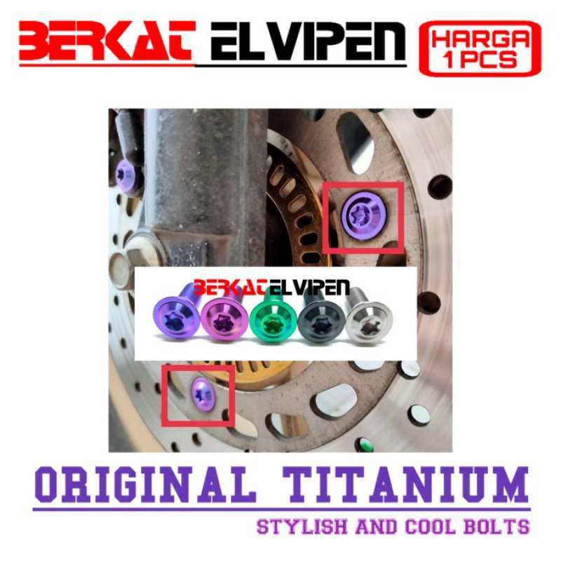 Jual Baut Titanium Piring Cakram Matic Honda Yamaha M8 X 24 Drat 12 ...