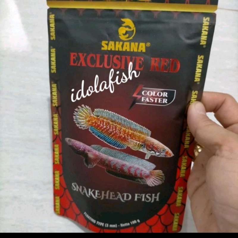 Jual sakana exclusive red chana 100gram pakan ikan chana atau ...