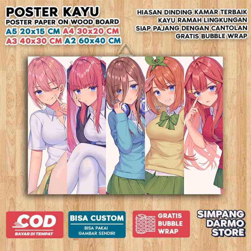 Jual Poster Kayu GoToubun no Hanayome Aestehic Tema Anime Go-Toubun ...
