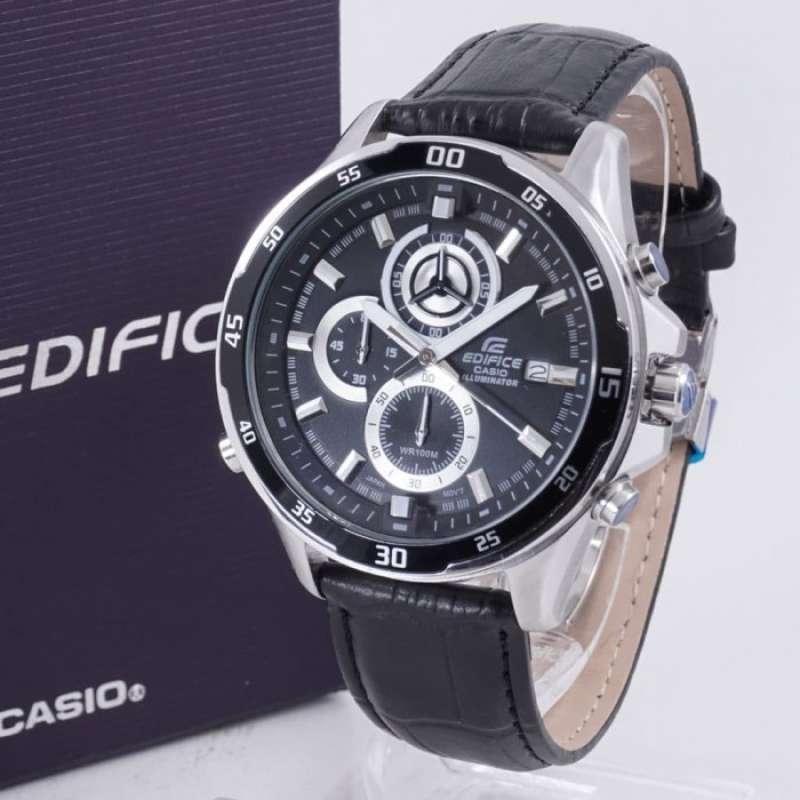 Promo EDIFICE EFR-547L-1A JAM TANGAN KULIT PRIA ORIGINAL & BERGARANSI ...