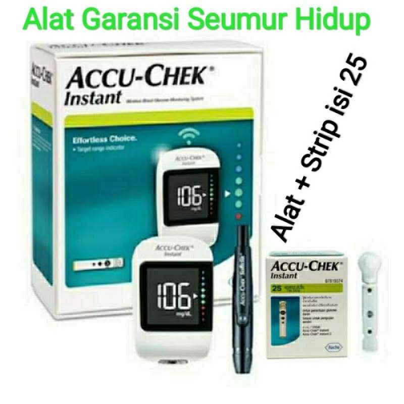 Jual ACCU CHECK INSTANT ALAT + STRIP ISI 25 - CEK GULA DARAH ACCU-CHECK ...