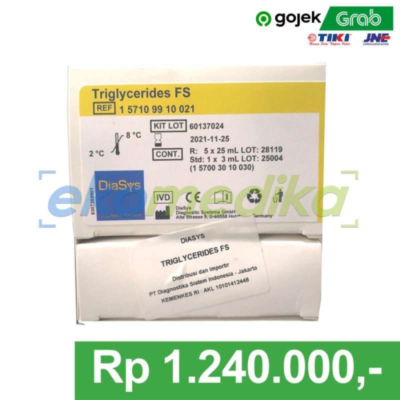 Promo REAGEN TRIGLYCERIDES FS (10') 5X25ML/1X3ML DIASYS Diskon 33% di Seller Nur Nur Toko ...