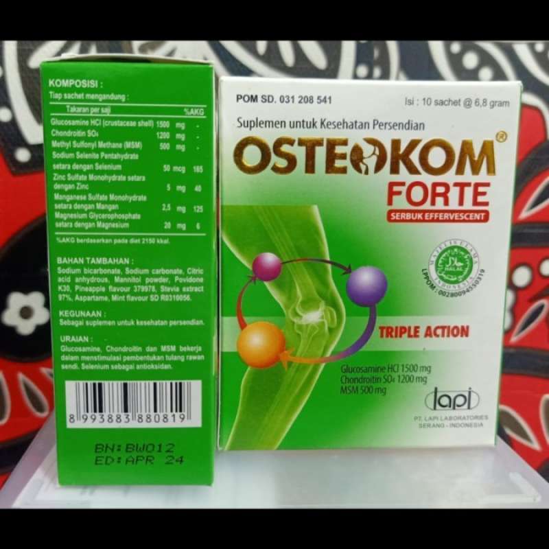 Jual GCM OSTEOKOM FORTE (BOX 10 SACHET) GLUCOSAMINE CHONDROITIN MSM di ...