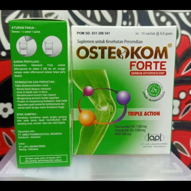 Jual GCM OSTEOKOM FORTE (BOX 10 SACHET) GLUCOSAMINE CHONDROITIN MSM di ...