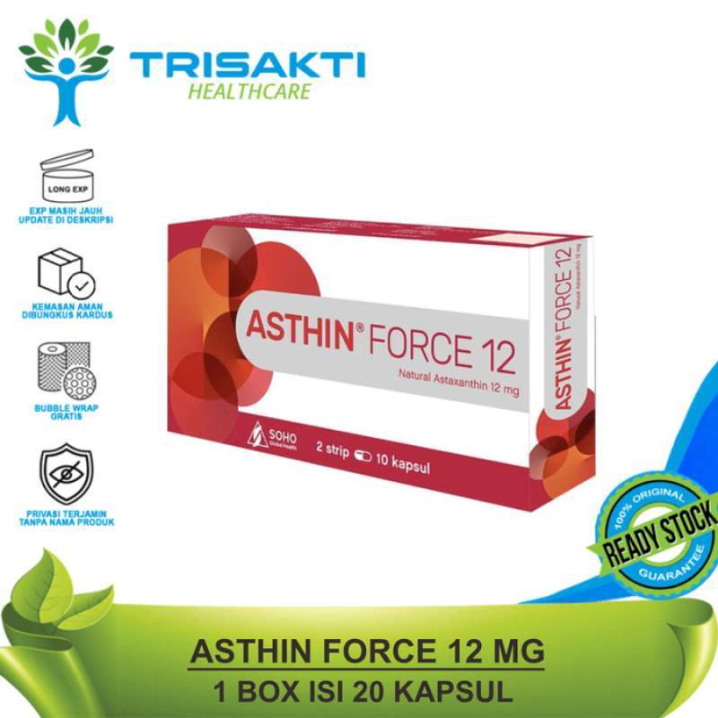 Jual Asthin Force 12mg Daya Tahan Tubuh 1box Isi 20kapsuk Di Seller Nur ...