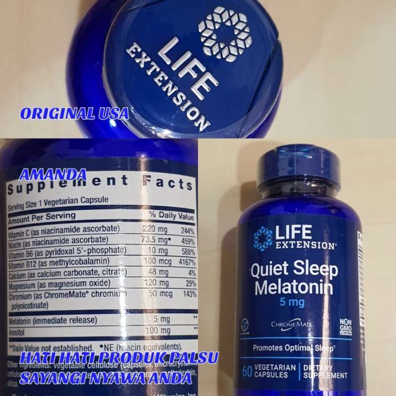 Promo LIFE EXTENSION QUIET SLEEP MELATONIN 5 MG 60 VEGETARIAN CAPSULES ...