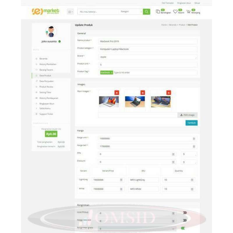Jual Project Source Code Aplikasi E-market V.5 Marketplace Jual Beli ...