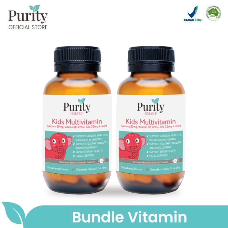Promo PURITY VITAMIN DOUBLE SMART KIDS MULTIVITAMIN CHEWABLE 60 TABLET ...