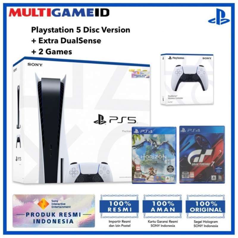 Promo Ps5 Console Disc Version Playstation5 Cfi-1118a + Dualsense + 2 Games Diskon 23% Di Seller ...