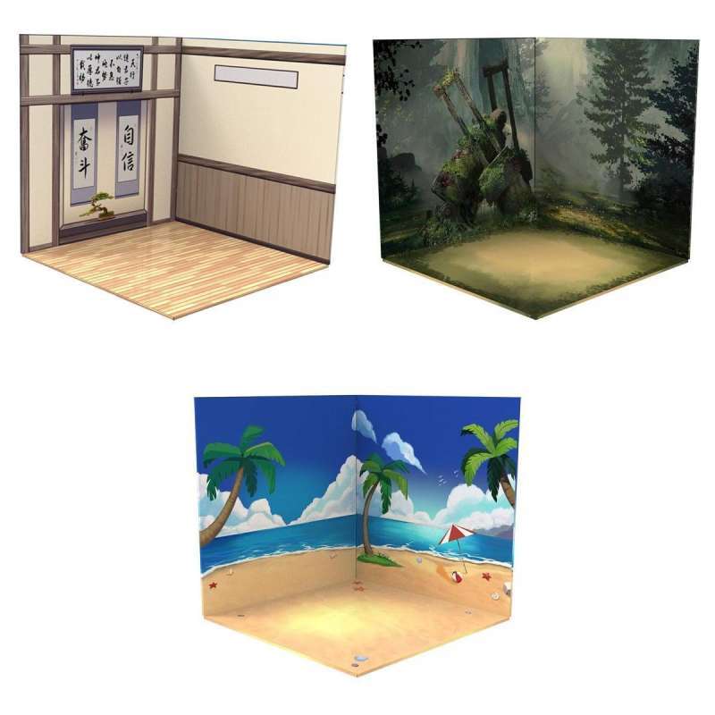 Promo 3x 1/12 Scale Backdrop Organizer Display-Study Room and Forest ...