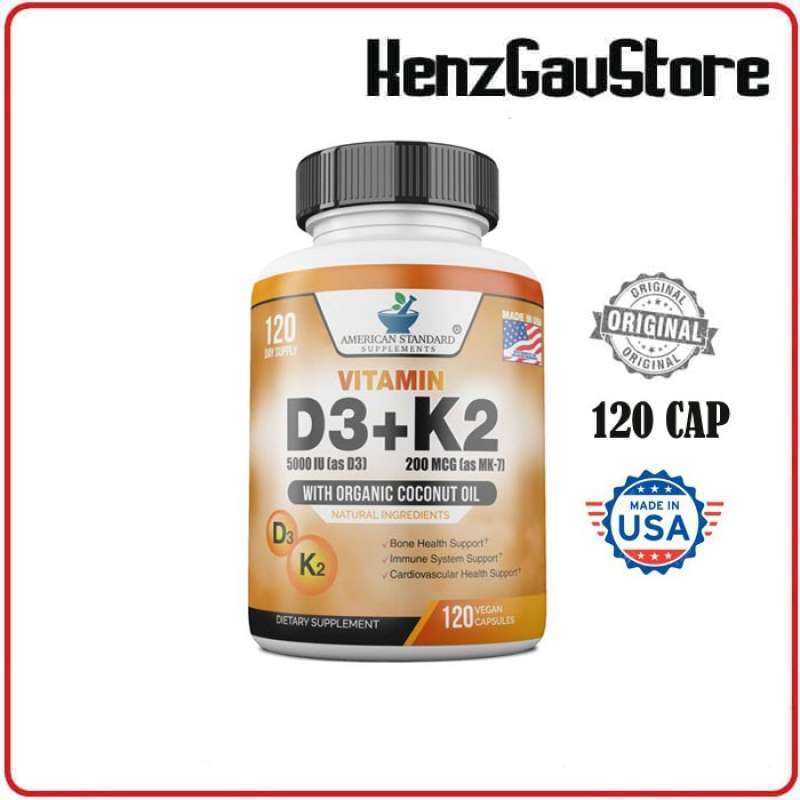 Jual Vitamin D3 K2 5000 Iu 200 Mcg American Standart 120 Capsules Di Seller Anes Medika Center ...