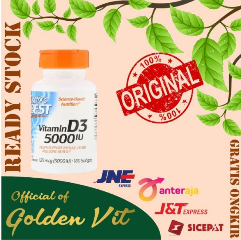 Promo DOCTOR Vitamin D3 5000 IU 180 Softgels Doctor's Best D-3 5000UI Vit Diskon 33% di Seller ...