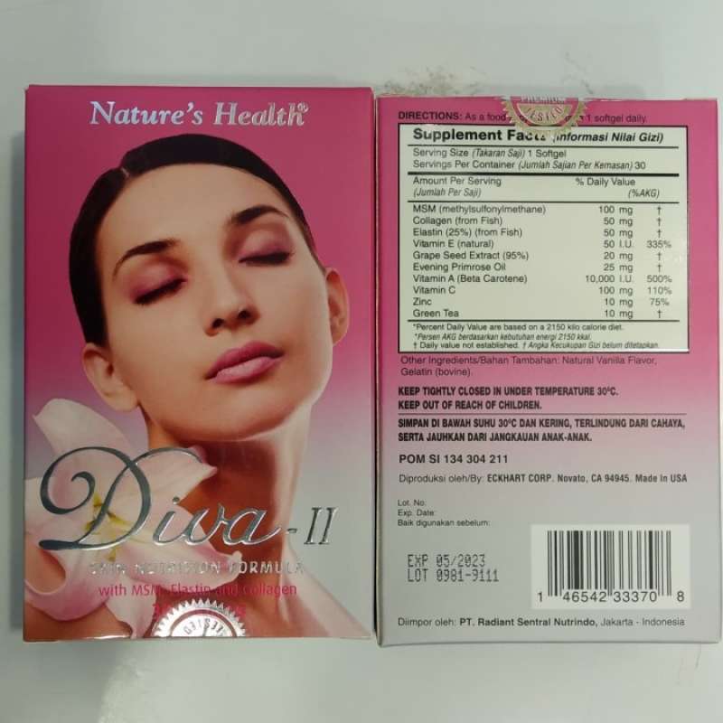 Jual Diva - Ii Skin Nutrition Formula 30 Tablet Di Seller Anes Medika ...