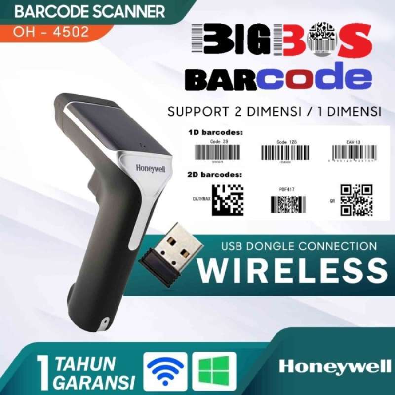 Promo BARCODE SCANNER 2D WIRELESS HONEYWELL OH4502 AUTOSCAN LASER QR ...