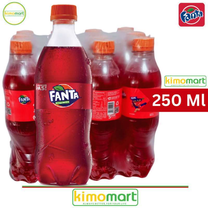 Jual 1 Karton Fanta botol rasa strawberry 250 ml - kimomart di Seller ...