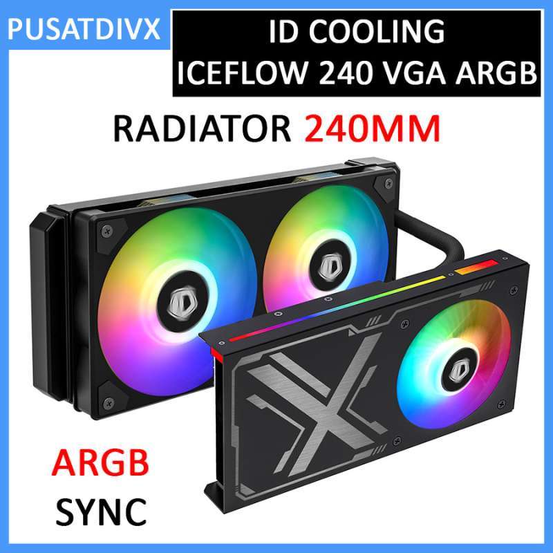 Jual PUSATDIVX ID COOLING ICEFLOW 240 VGA ARGB AIO WATER COOLING GPU ...