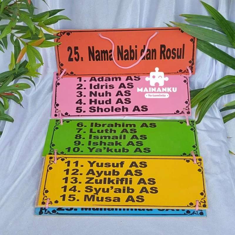 Jual Mainan Edukasi Dan Hiasan Dinding Nama Nabi Di Seller Mainanku Ya ...
