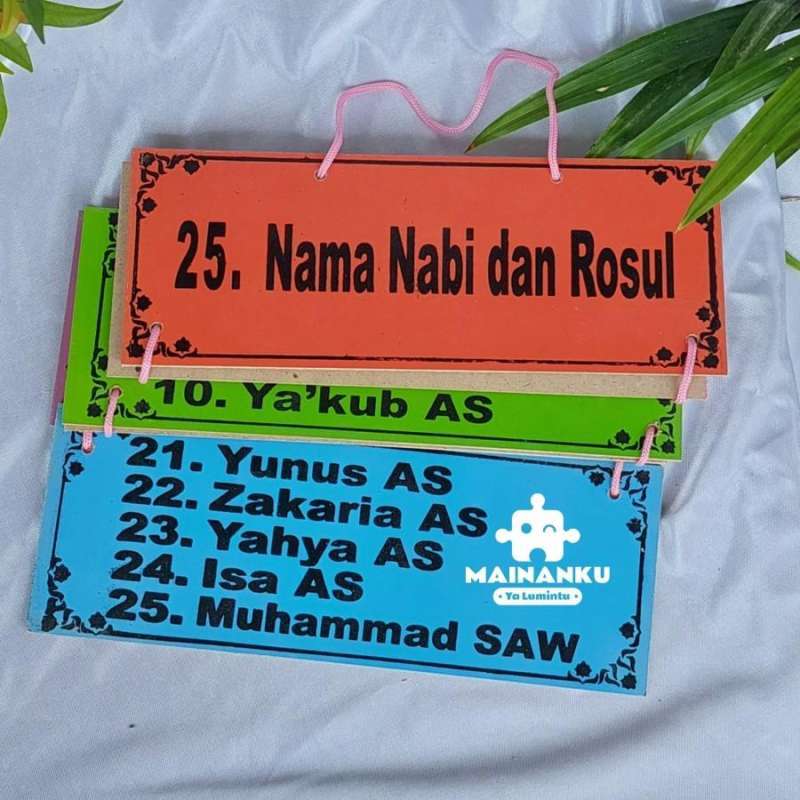 Jual Mainan Edukasi Dan Hiasan Dinding Nama Nabi Di Seller Mainanku Ya ...