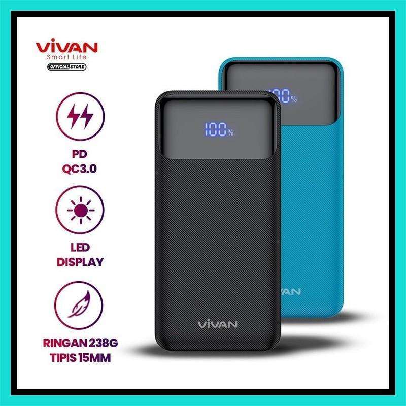 Promo Power Bank Vivan 10000mAh Super Charge 20W 3A LED Display X10 ...
