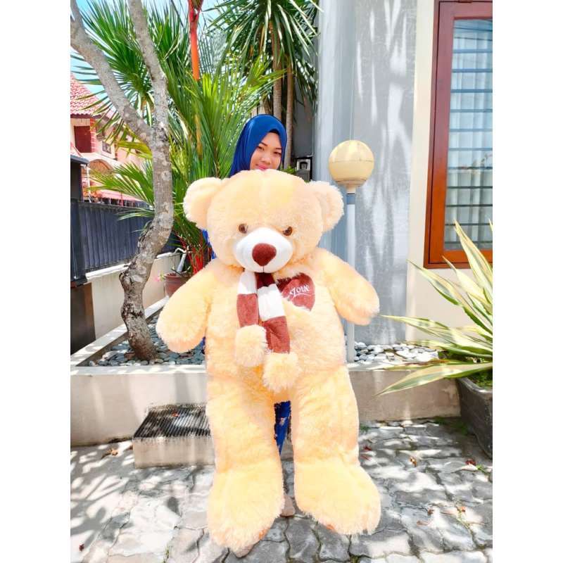 Jual Boneka Beruang Teddy Bear Super Besar Jumbo 1 Meter Lucu Lembut ...