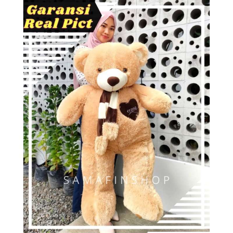 Jual Boneka Beruang Teddy Bear Super Besar Jumbo 1 Meter Lucu Lembut ...