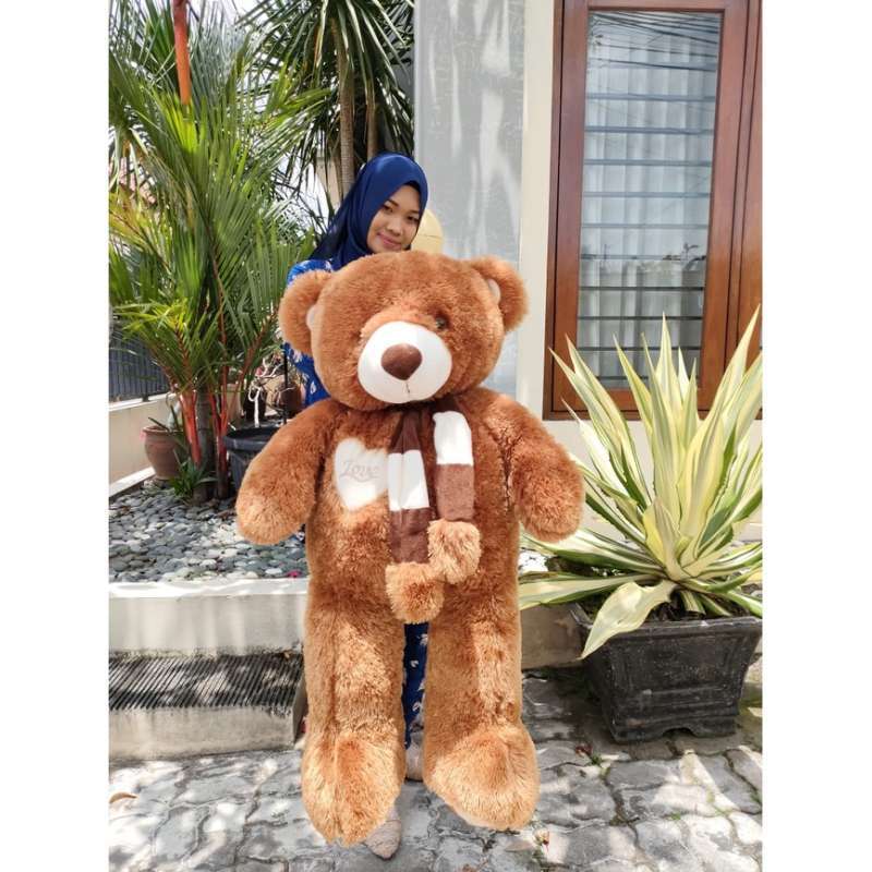 Jual Boneka Beruang Teddy Bear Super Besar Jumbo 1 Meter Lucu Lembut ...