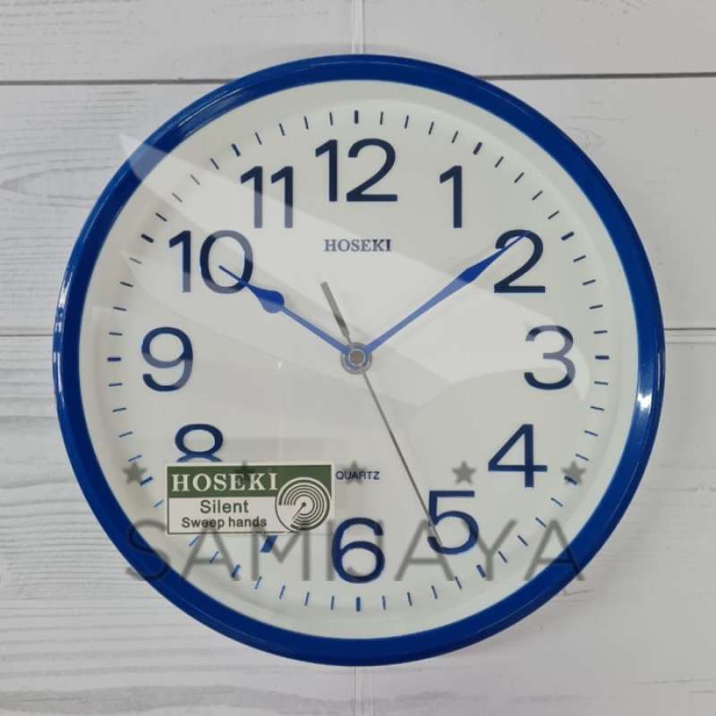 Promo JAM DINDING HOSEKI H9141 putih coklat biru dekor rumah diameter ...