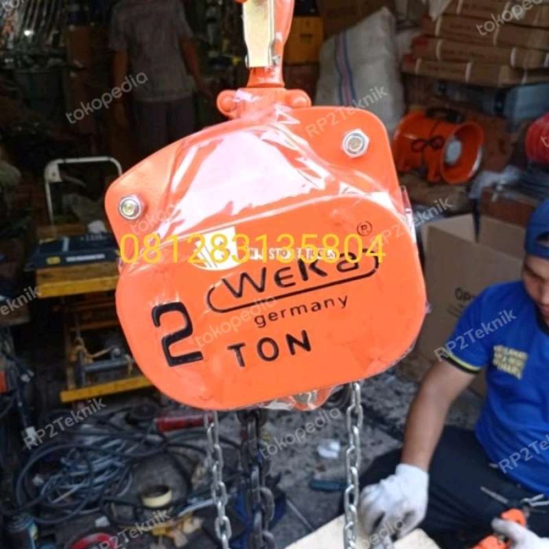 Jual Takel 2 Ton 12 Meter Chain Block Katrol Manual Weka Heavy Duty Di ...