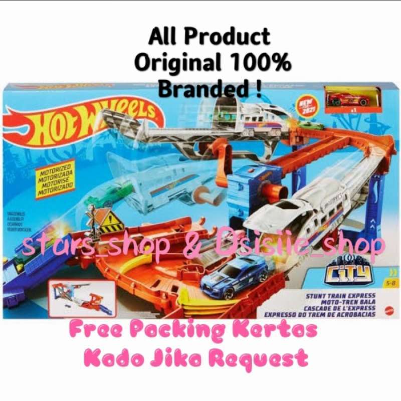 Promo Hot Wheels City Stunt Train Express Playset Original / Track ...