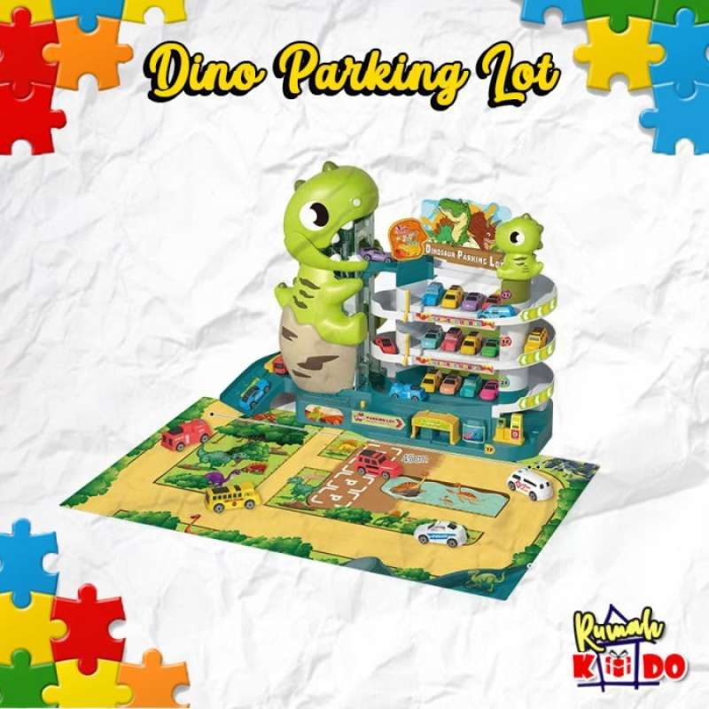 Promo Mainan Track Mobil Bentuk Dino Dinosaur Track Parking Lot Diskon ...