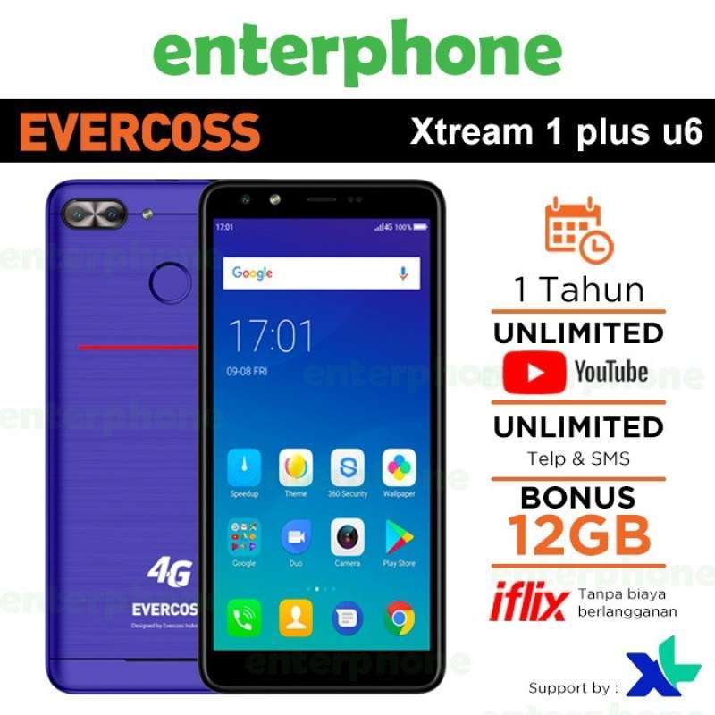 Promo EVERCOSS U6 XTREAM 1 PLUS 1+ RAM 1GB ROM 8GB GARANSI RESMI Diskon 33% di Seller Ayu98 ...