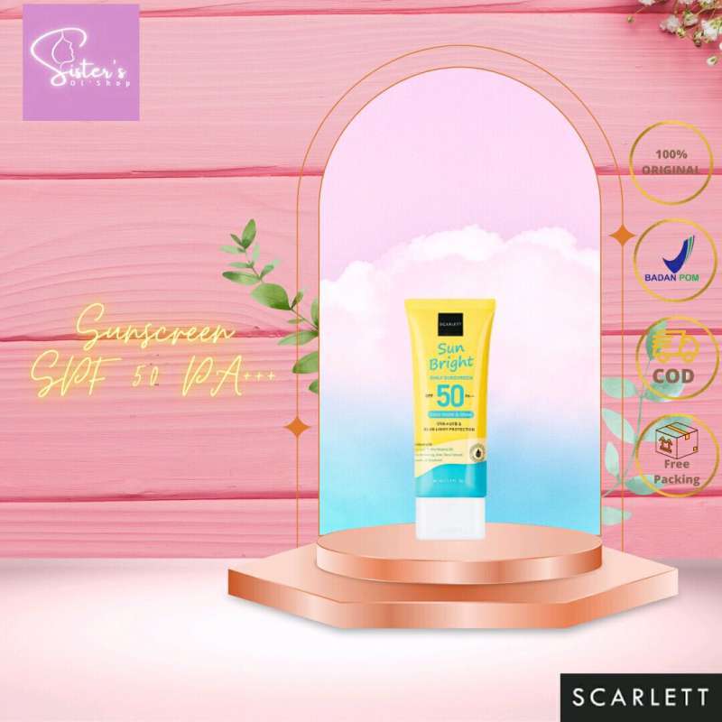 Jual READY Scarlett Whitening Sunscreen Sun Bright Daily SPF 50 PA+++ di Seller Sister's Ol'Shop ...