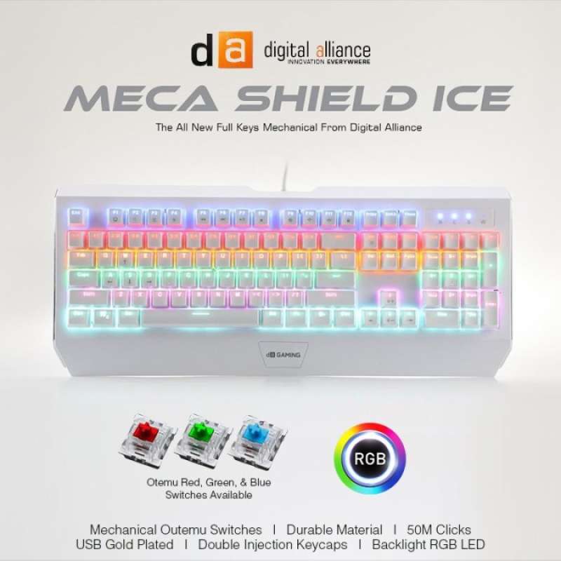 Promo DA Meca Shield ICE Fullsize RGB Mechanical - Gaming Keyboard ...