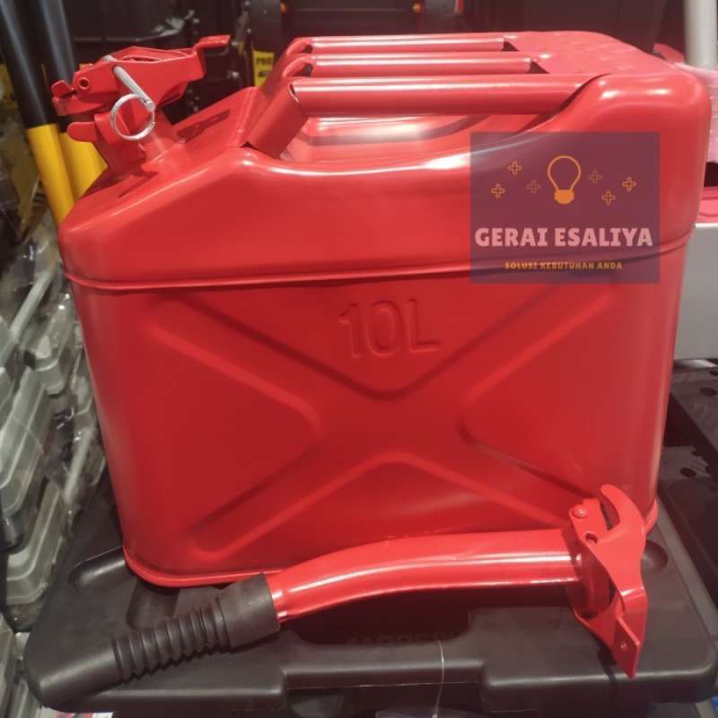 Promo Krisbow 10ltr Jerigen Metal/jerigen bensin/jerigen solar - Merah ...
