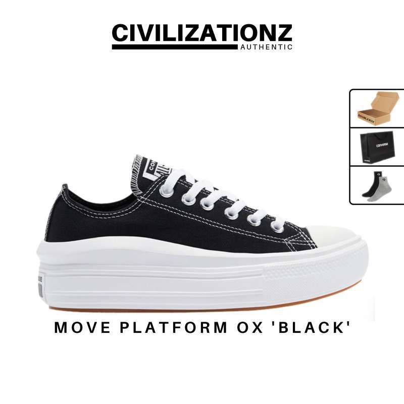 Promo Converse Chuck Taylor All Star Move Platform Low Black Natural ...