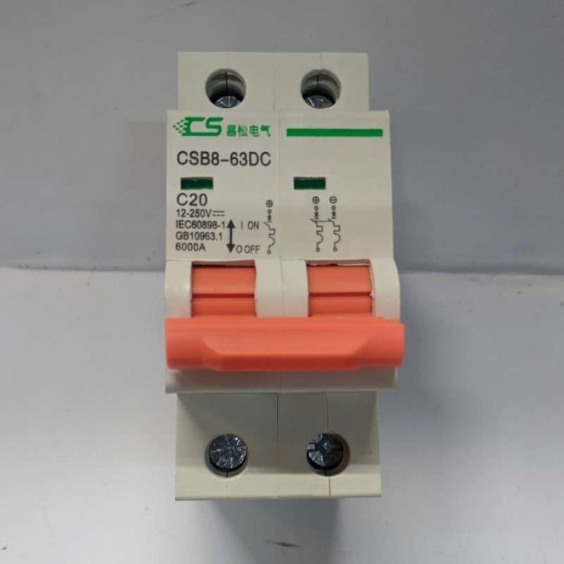 Promo Mcb Dc 20a 12v-250v 2p Mcb Panel Surya / Plts / Solar Panel / Mcb ...