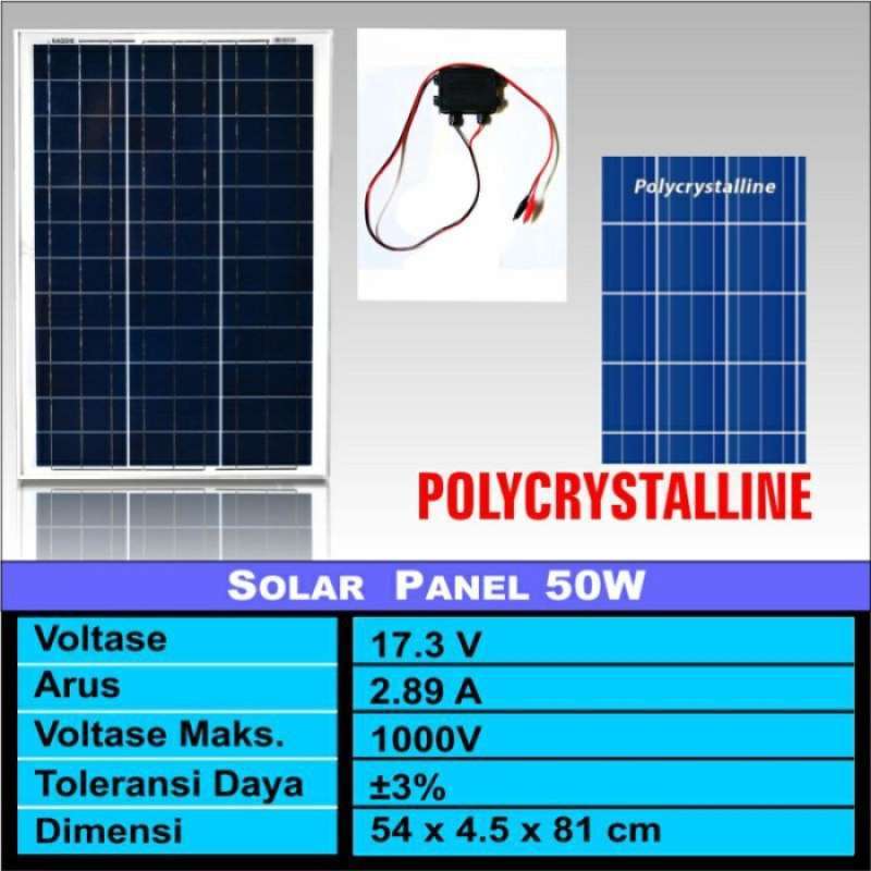 Promo papan solar panel Surya 50w polycristaline Diskon 23% di Seller ...