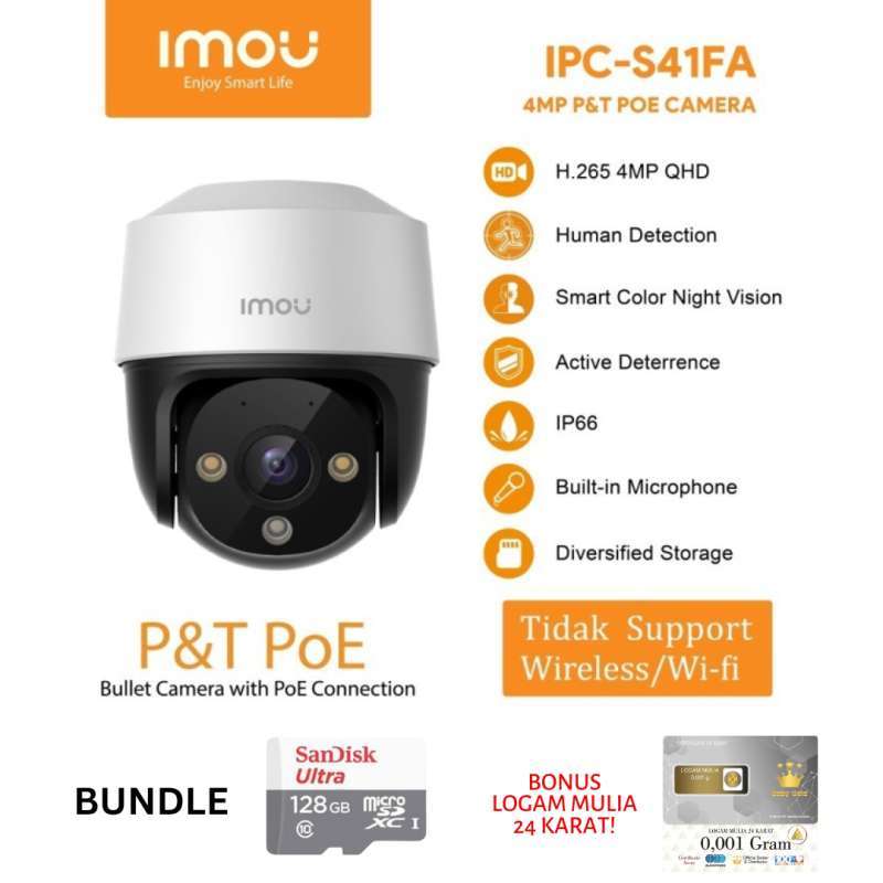 Jual IMOU IPC-S41FA 4MP PoE AUDIO IP Camera PTZ OUTDOOR INDOOR CCTV ...