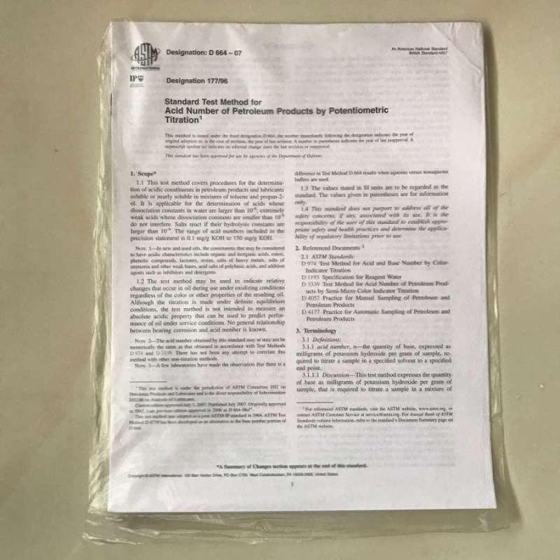 Promo ASTM D664-07 Standard Test Method for Acid Number of Petroleum ...