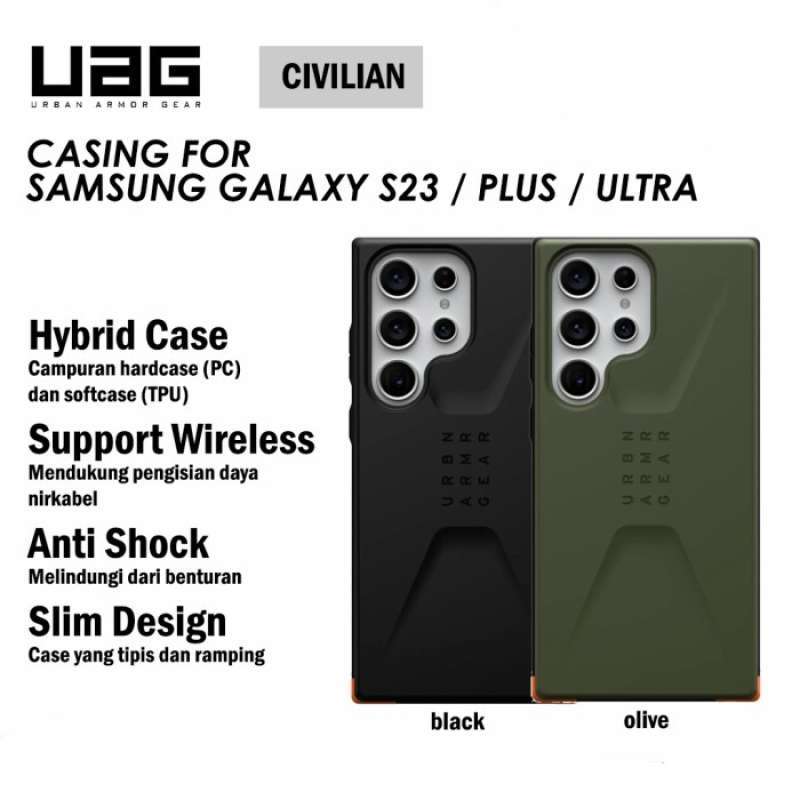 Promo Case Samsung Galaxy S23 Ultra Plus UAG CIVILIAN Wireless Casing ...