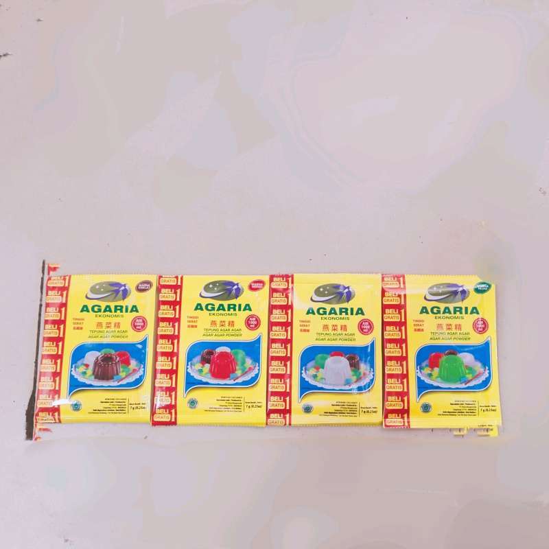 Jual AGARIA tepung agar-agar 7 gram (BELI 1 gratis 1) warna merah,hijau ...