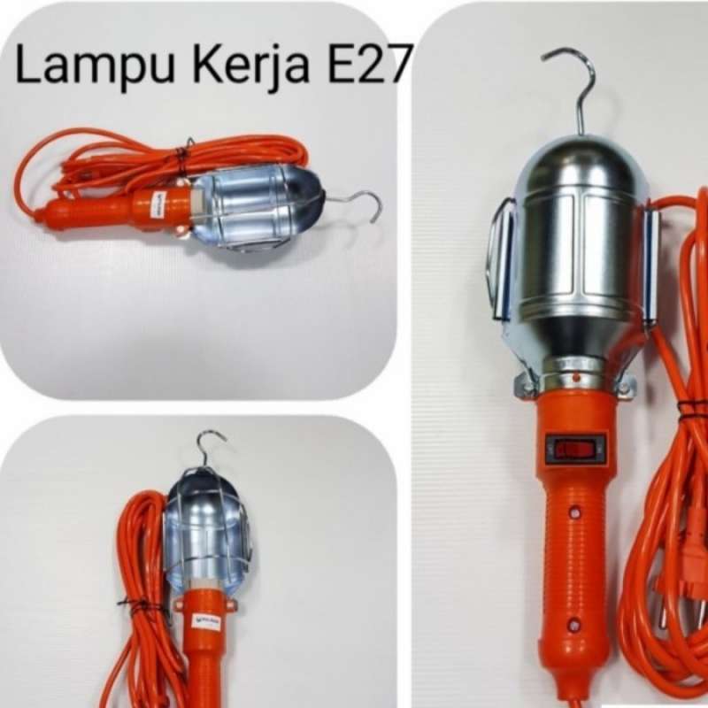 Promo Lampu Kerja Bengkel Proyek Gantung E27 + Kabel 5M Diskon 23% di ...