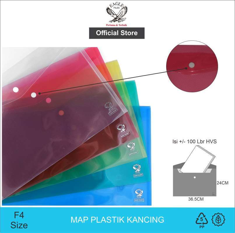 Jual EAGLE FILES Map Plastik Kancing / Smart Pocket /Document Bag File ...